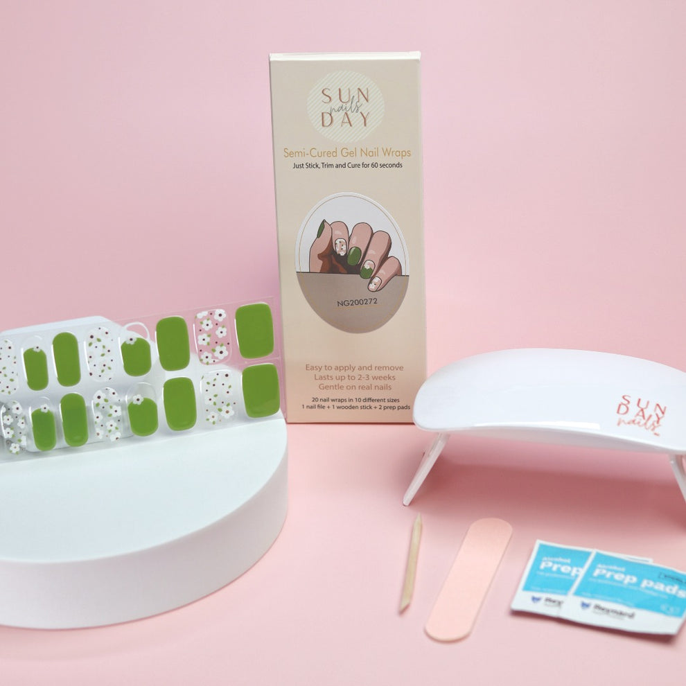 Secret Garden Semi Cured Gel Nail Sticker Kit | Sunday Nails AU