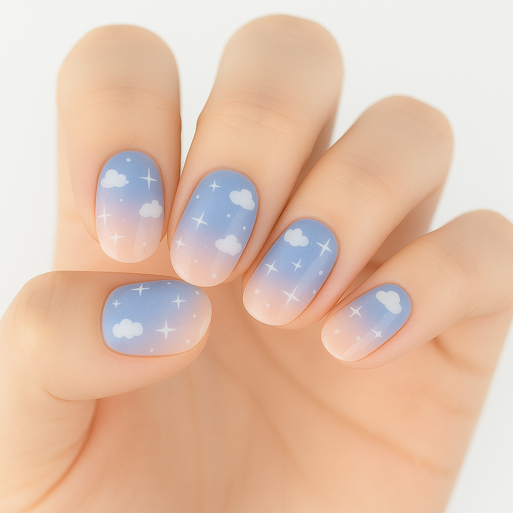 Cloudy Day Semi Cured Gel Nail Sticker Kit – Sunday Nails
